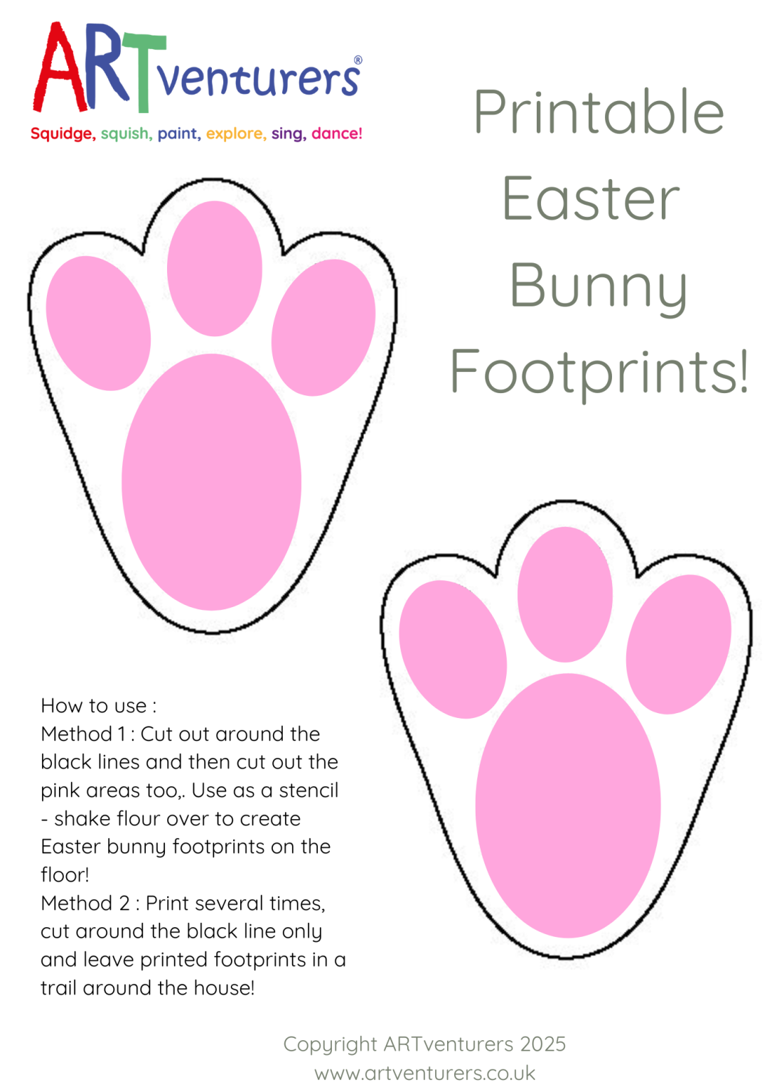 Printable Easter Bunny Footprints! – ARTventurers